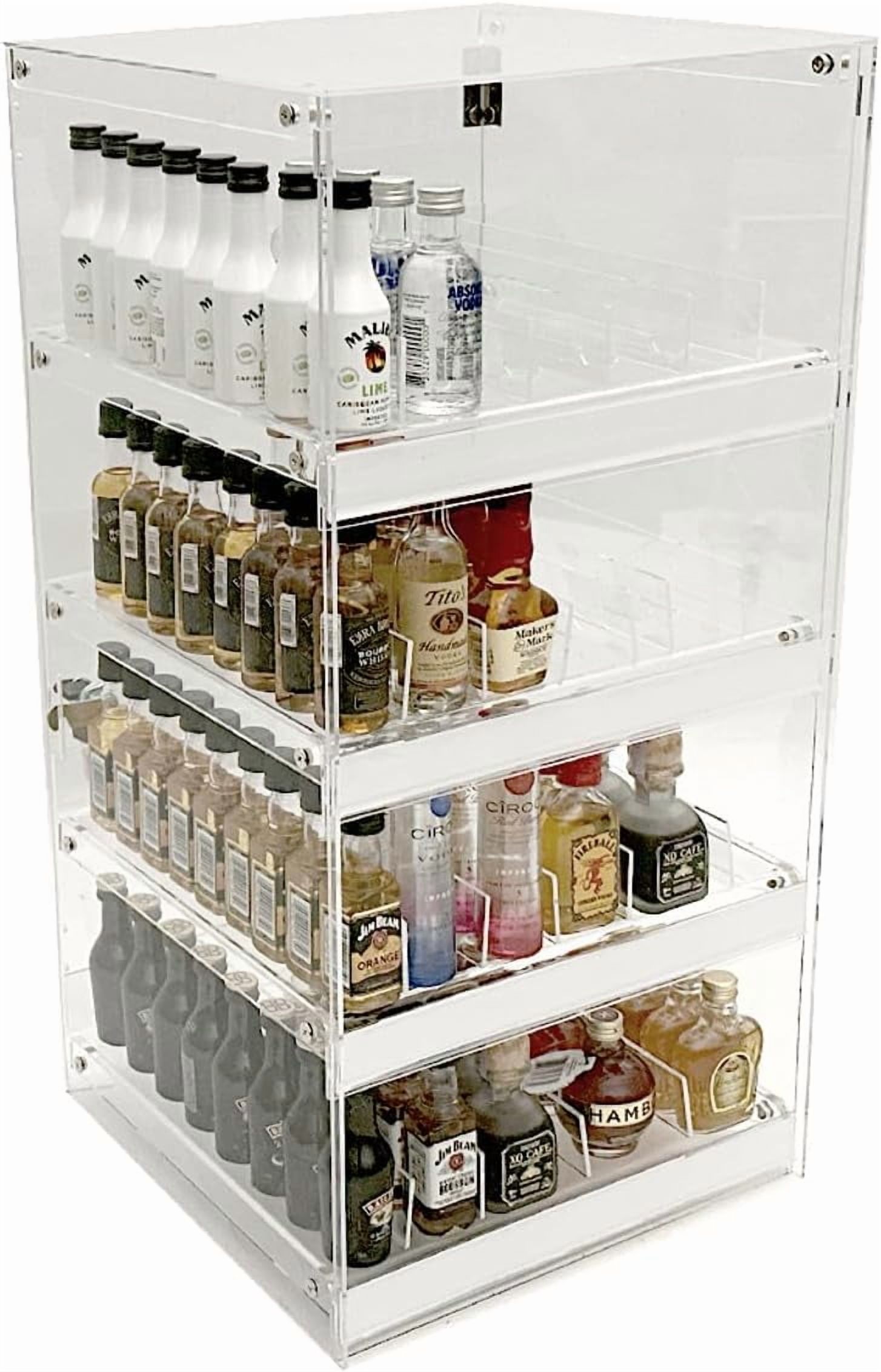 Mini Liquor 50ml Bottles Retail Display Case with Adjustable Dividers ...