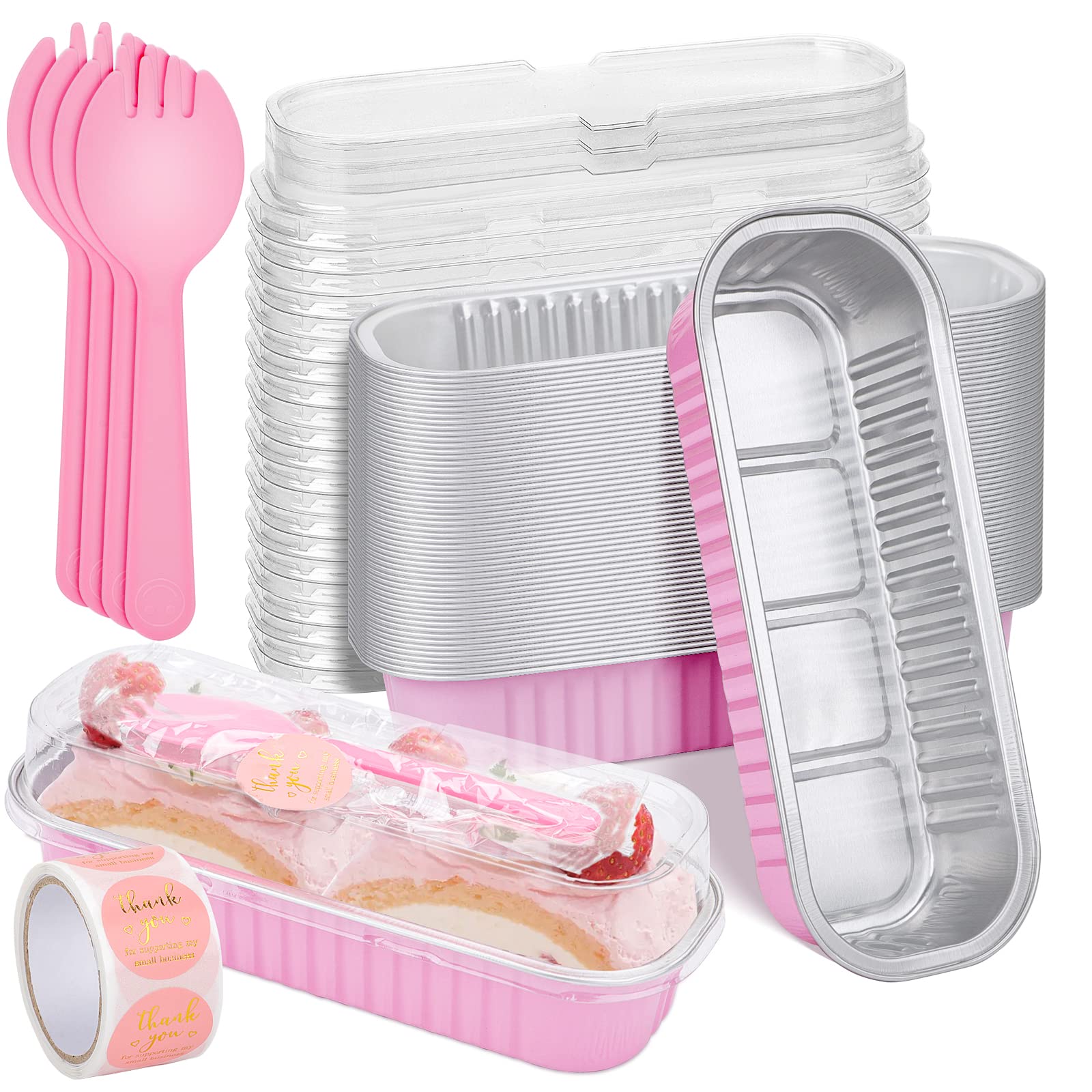 Mini Loaf Pans 25 Pack, 6.8Oz Aluminum Foil Baking Cups with Lids ...