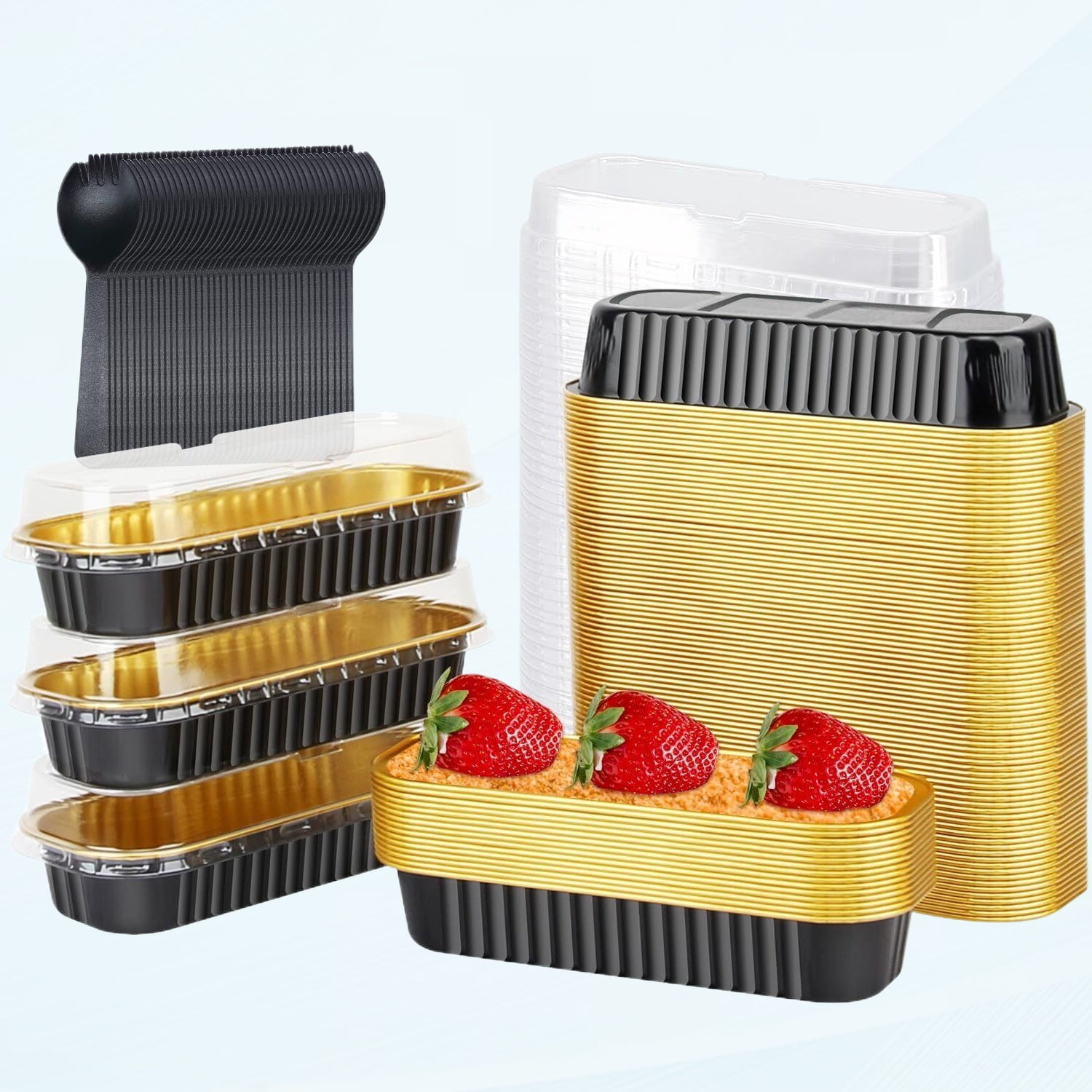 Mini Loaf Pans With Labels 100 Pack, 6.8oz Aluminum Foil Mini Cake ...