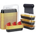Mini Loaf Pans with Lids 100 Pack, 6.8oz Aluminum Foil Mini Cake Baking ...