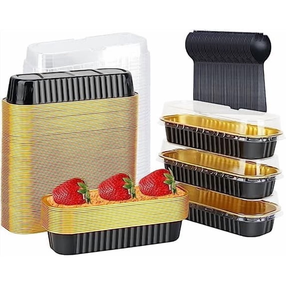 Mini Loaf Pans with Lids 100 Pack, 6.8oz Aluminum Foil Mini Cake Baking ...