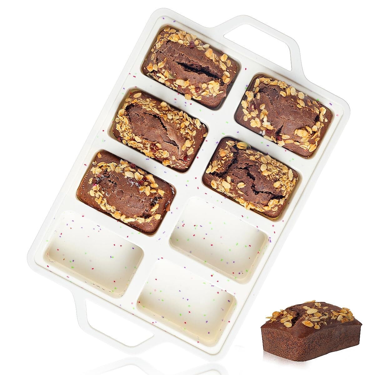 Mini Loaf Pans, Metal Reinforced Frame Silicone Mini Bread Loaf Pans ...