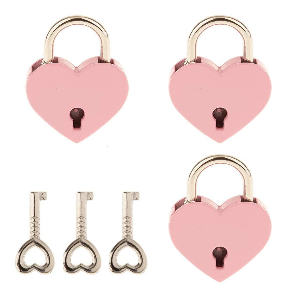 Mini Lock with Key - Small Metal Heart Shaped Padlock for Jewelry ...