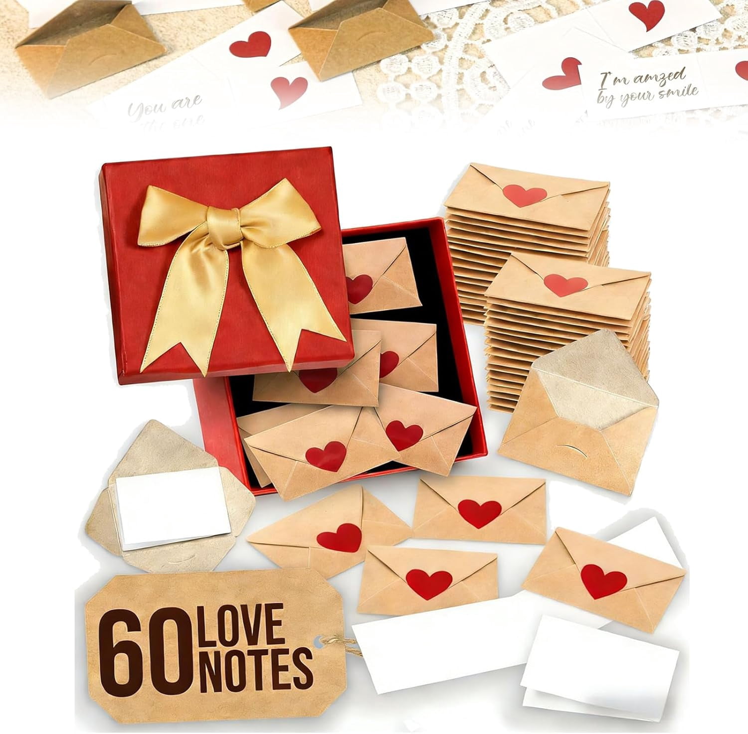 Mini Love Letters with Envelopes, 2026 DIY Love Notes Box, DIY Loves ...