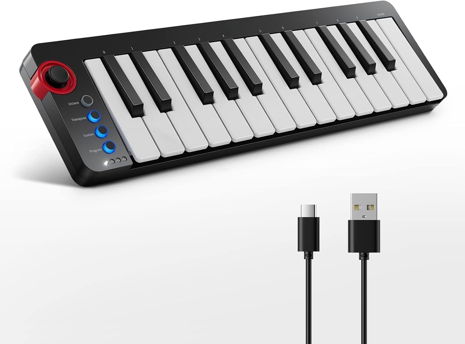 Mini MIDI Keyboard, N-25 25 Key MIDI Controller for Beginner with ...