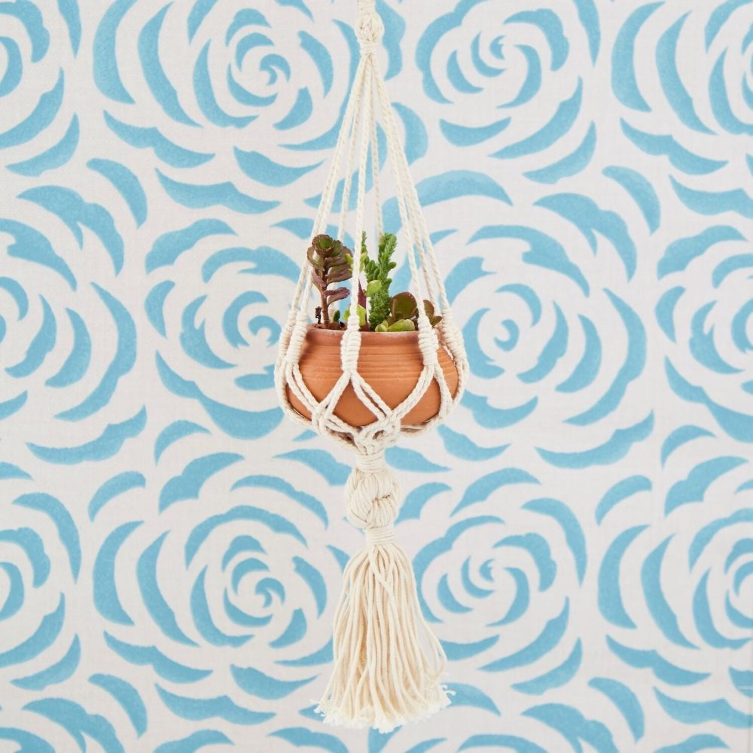 Mini Macrame Terracotta Hanging Pot - Walmart.com