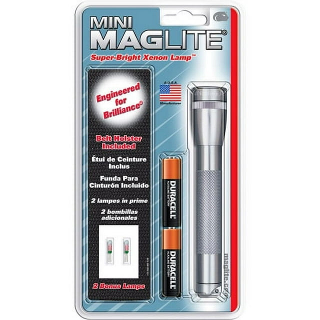 Mini MagLite 2-Cell AA Bulb Pack Flashlight, Gray - Walmart.com