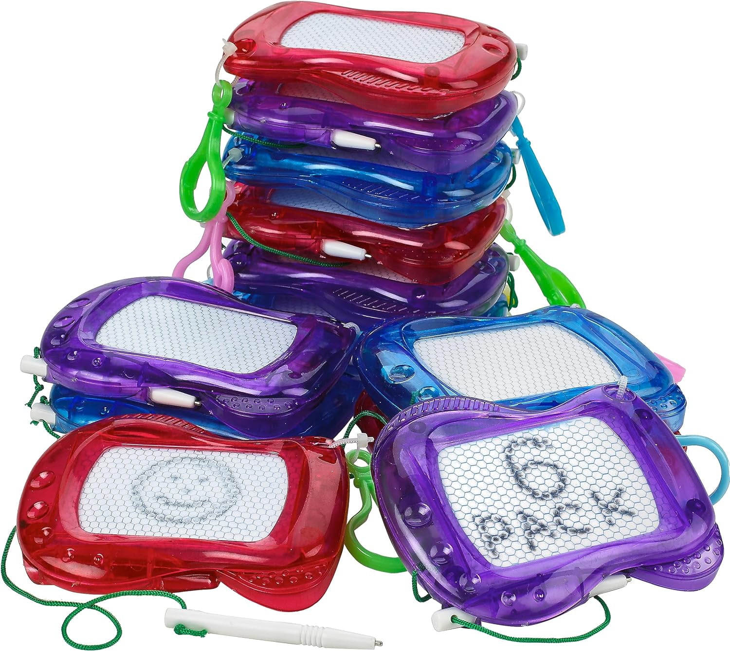 Mini Magnetic Drawing Board for Kids - (Pack of 12) Backpack Keychain ...