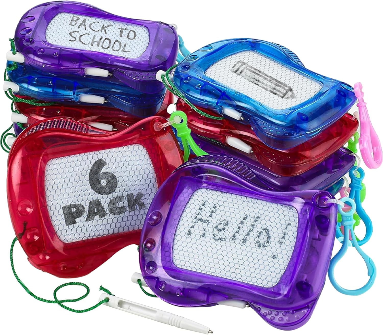 Mini Magnetic Drawing Board for Kids - (Pack of 6) Backpack Keychain ...