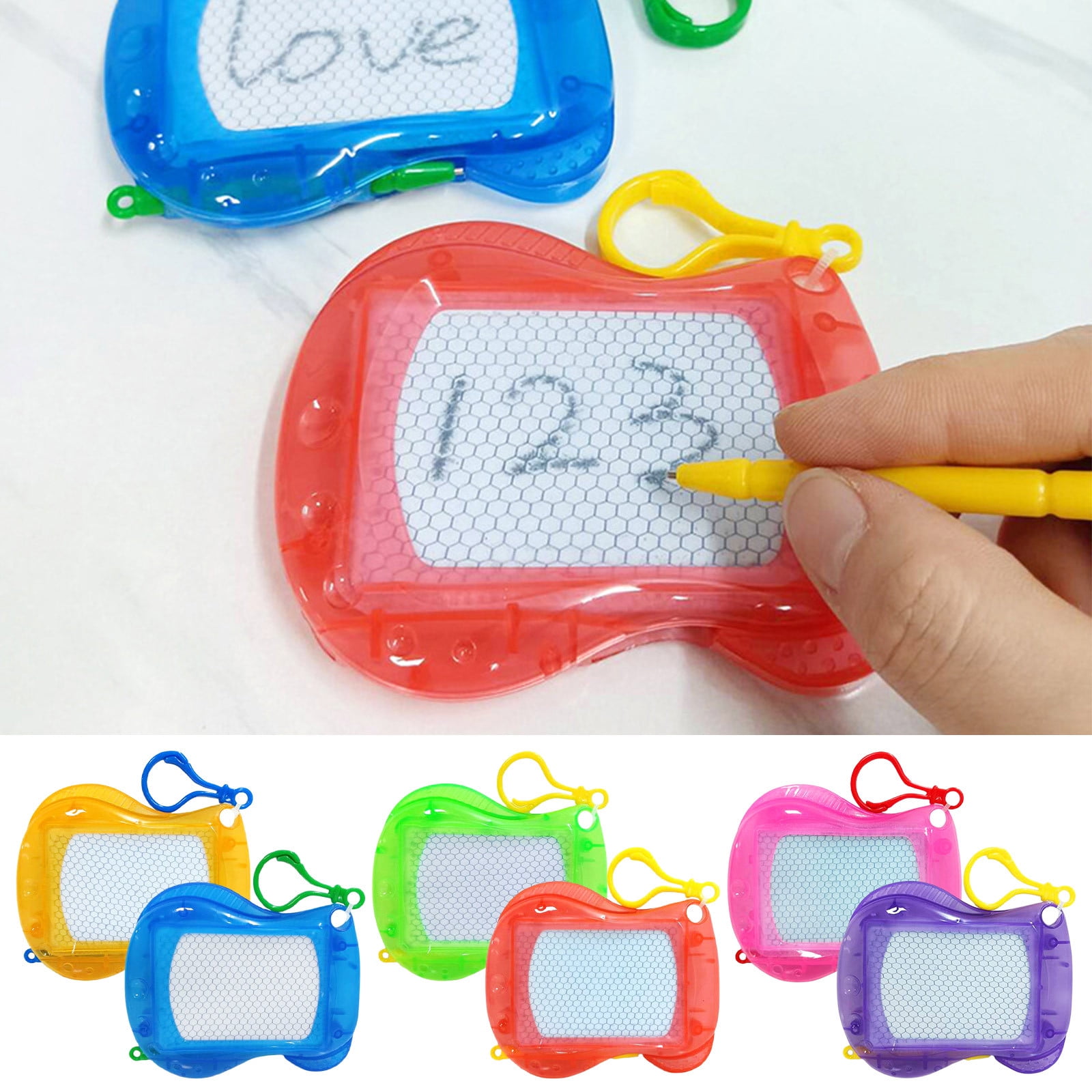 Mini Magnetic Drawing Board For Kids - Pack Of 6 - Backpack Keychain ...