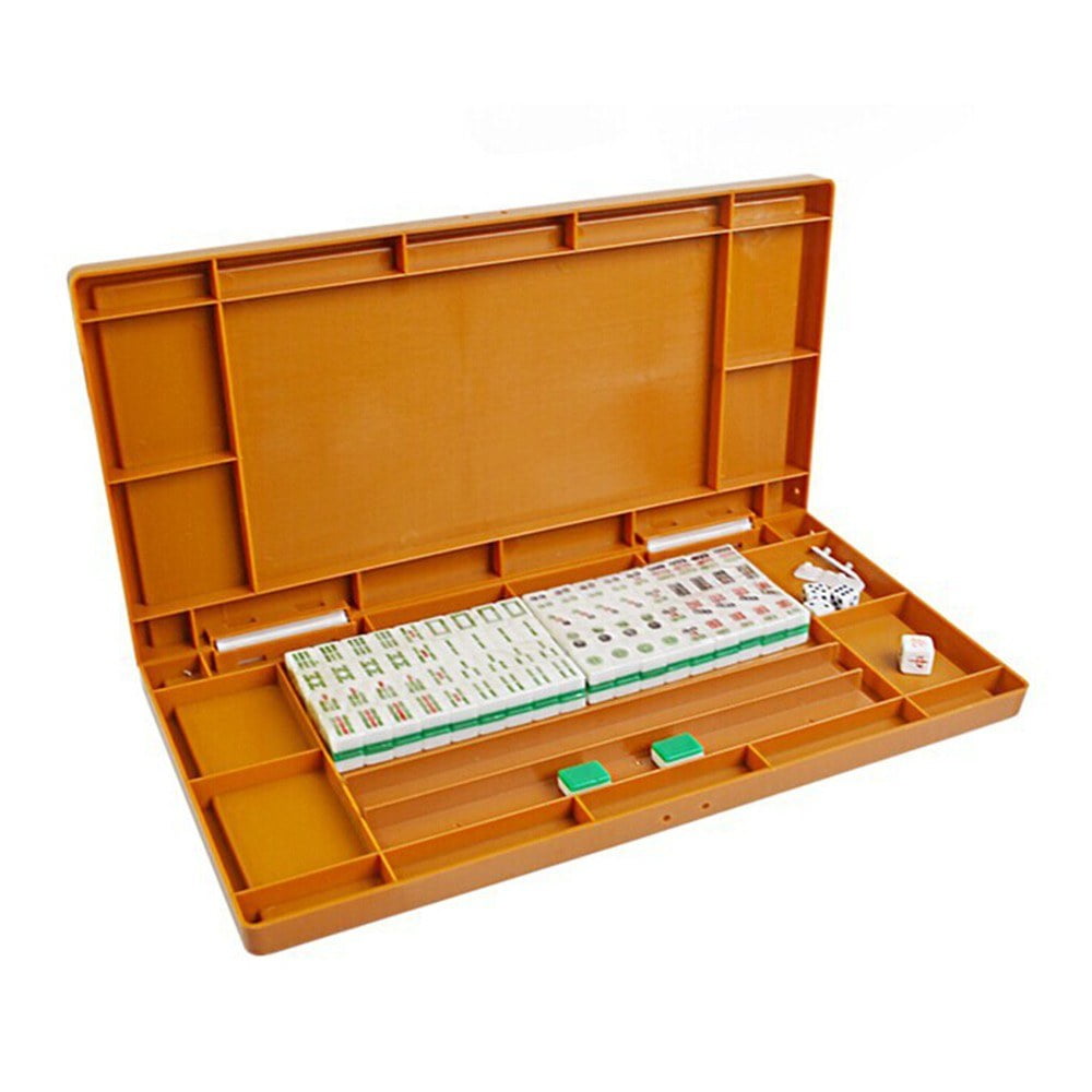 Mini Mahjong Set with Folding Table Portable Travel Game - Walmart.com