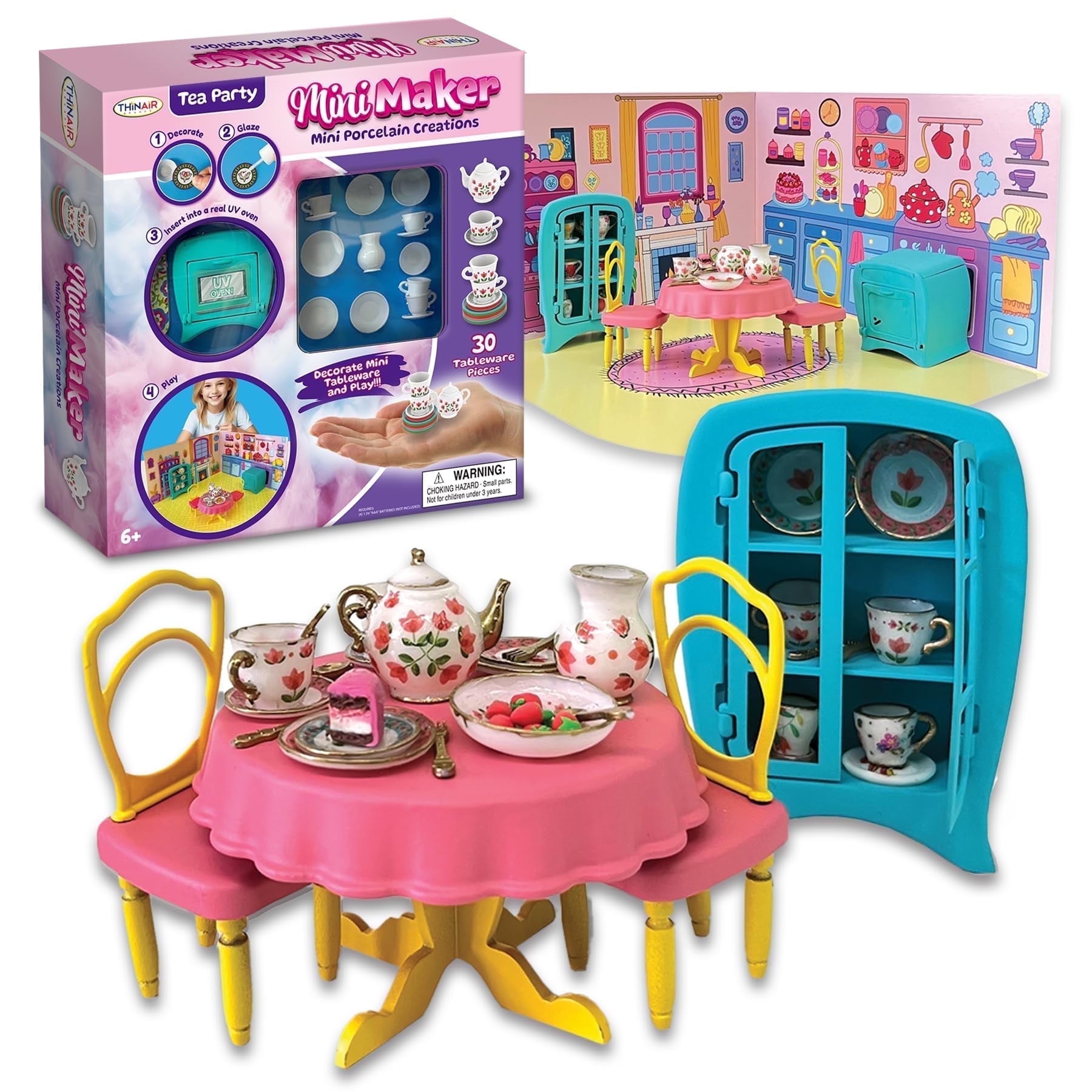 Mini Maker Tea Party Creations – Paint Your Own Tea Set with UV Oven ...