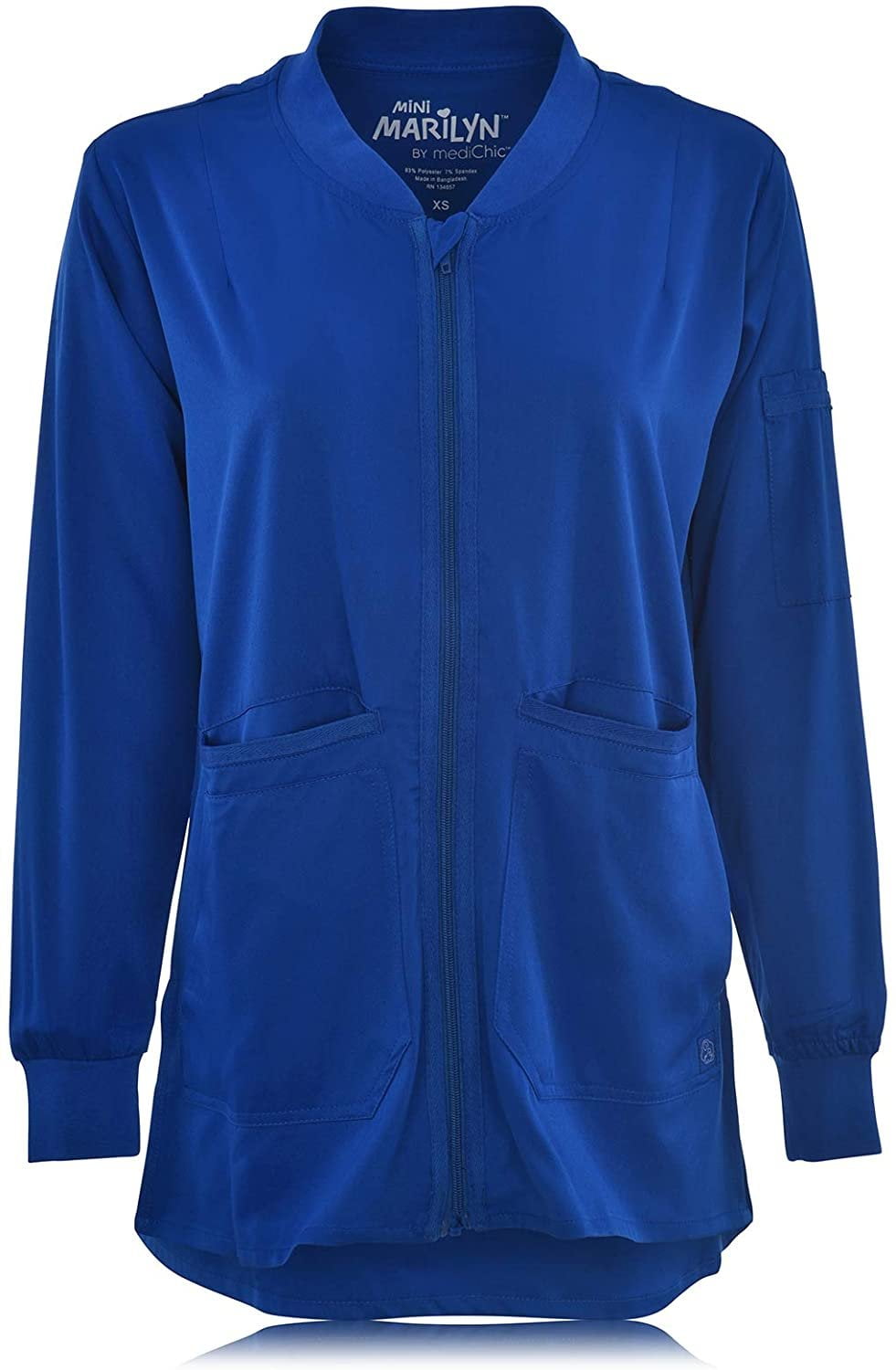 Mini Marilyn Ultra-Soft 4-Way Stretch 7 Pocket Medical Scrub Bomber ...