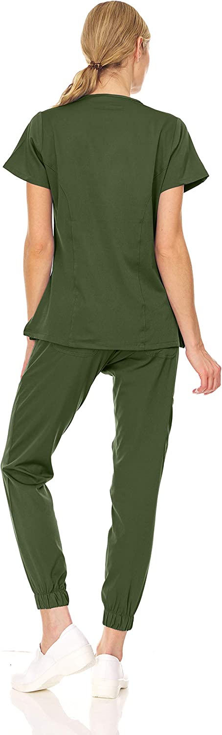 Medichic Mini Marilyn Women's Joggers Scrub Set Medical Nursing Stretch ...