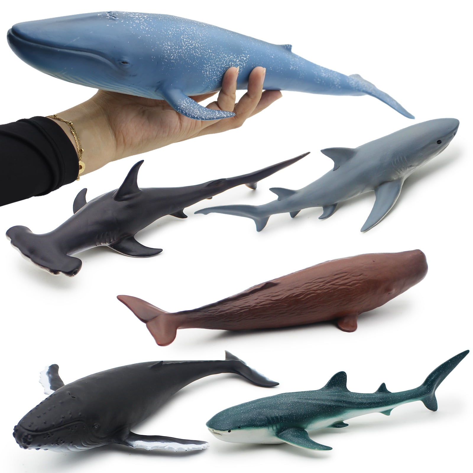 Mini Marine Creatures Toys, 6 Marine Fish Animal Models, Preschool ...