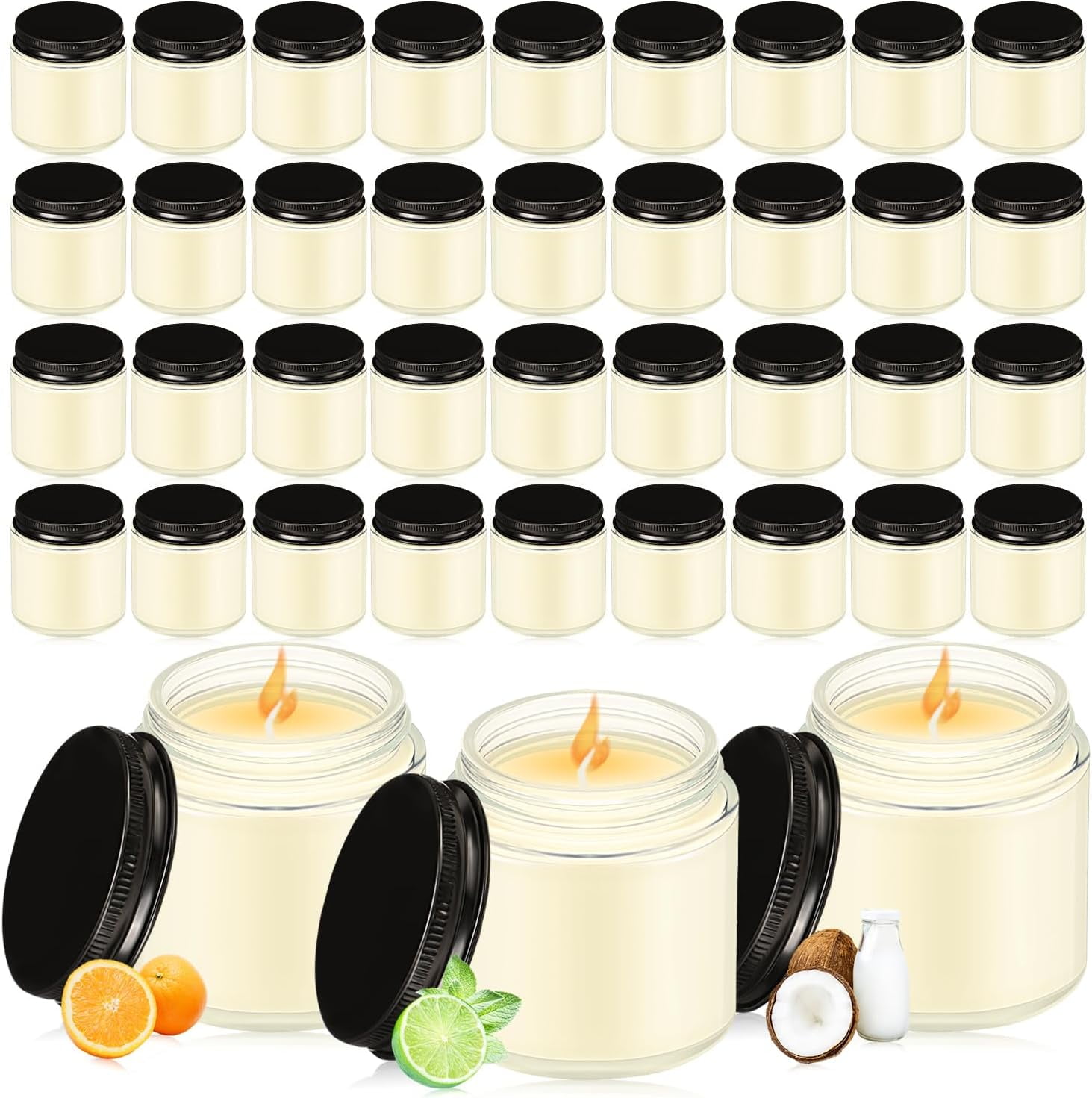 36 Pcs Mini Mason Jar Candles Favors Bulk 4 oz Small Scented Jar ...