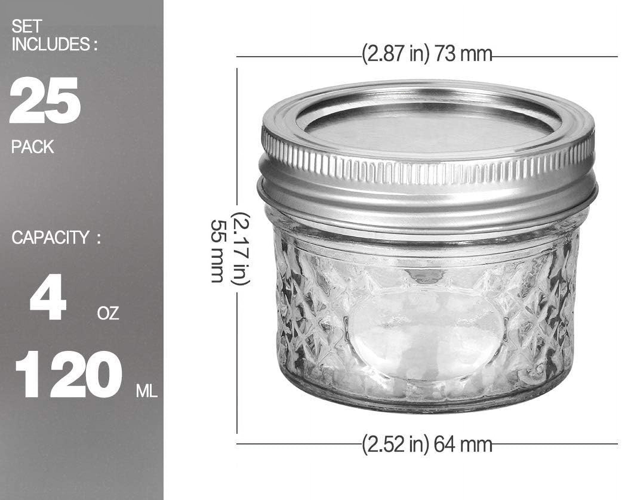 Mini Mason Jars, Mason Jars 4 oz With Regular Lids, Ideal for Jam ...