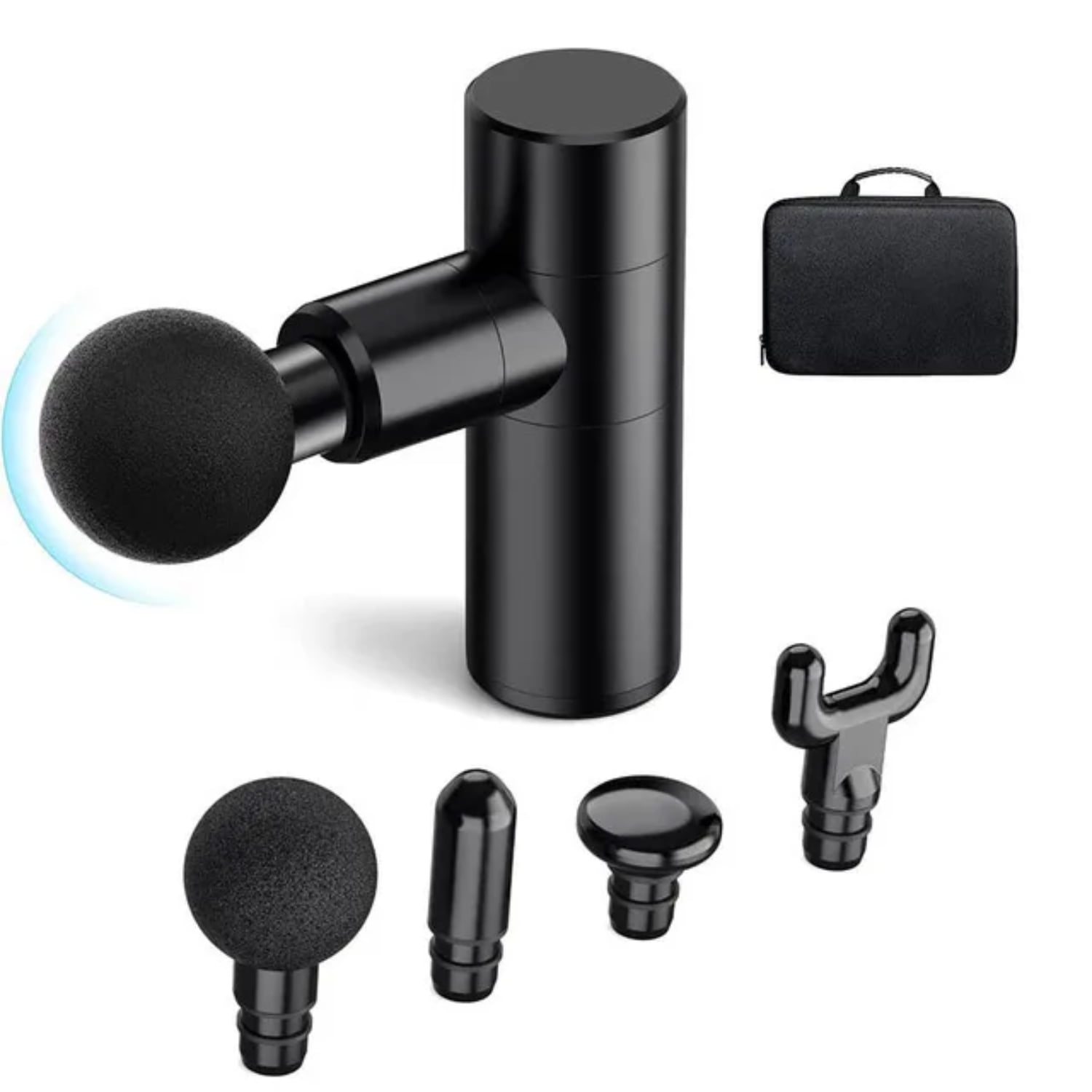 Mini Massage Gun Deep Tissue Portable 4 Speeds Percussion Muscle Massager With 4 Massage Heads
