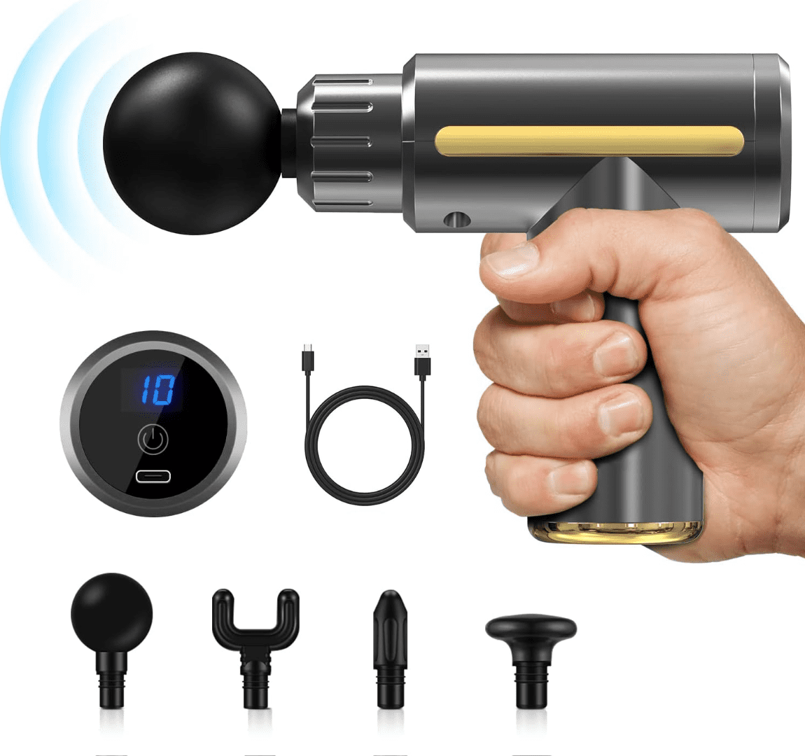 Mini Massage Gun, Pocket-Sized Deep Tissue Massager Gun, Portable ...