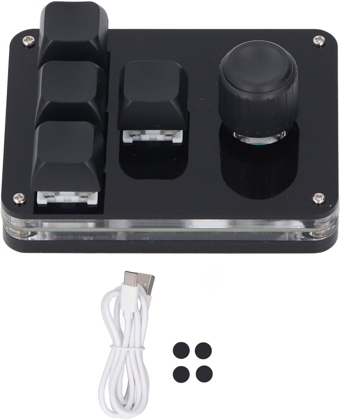 Mini Mechanical Gaming Keyboard, 4 Key 1 Knob Keyboard with RGB Light ...