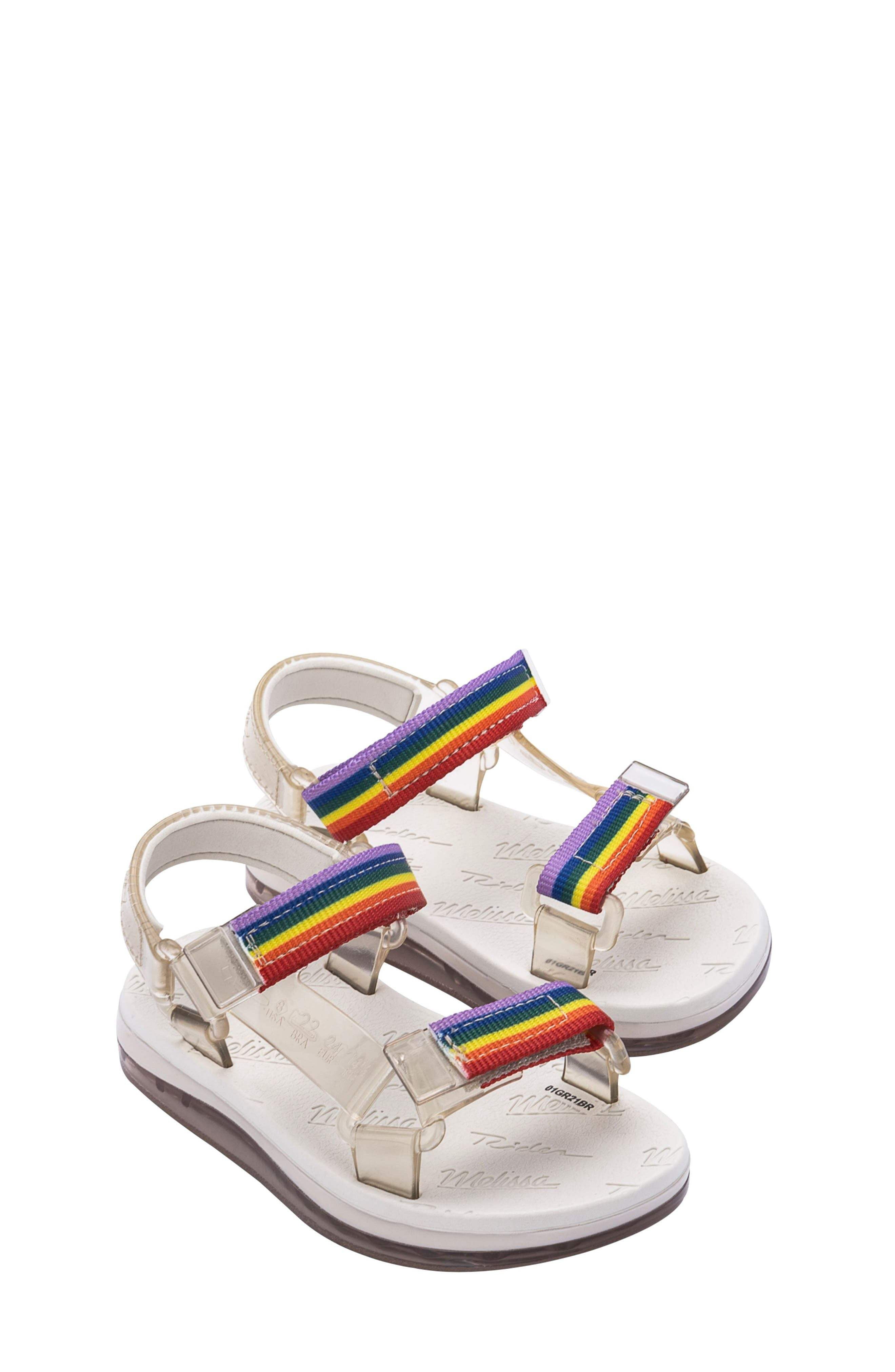 Mini Melissa Girls' Rainbow Strap Sandals - Walker, Toddler - Walmart.com