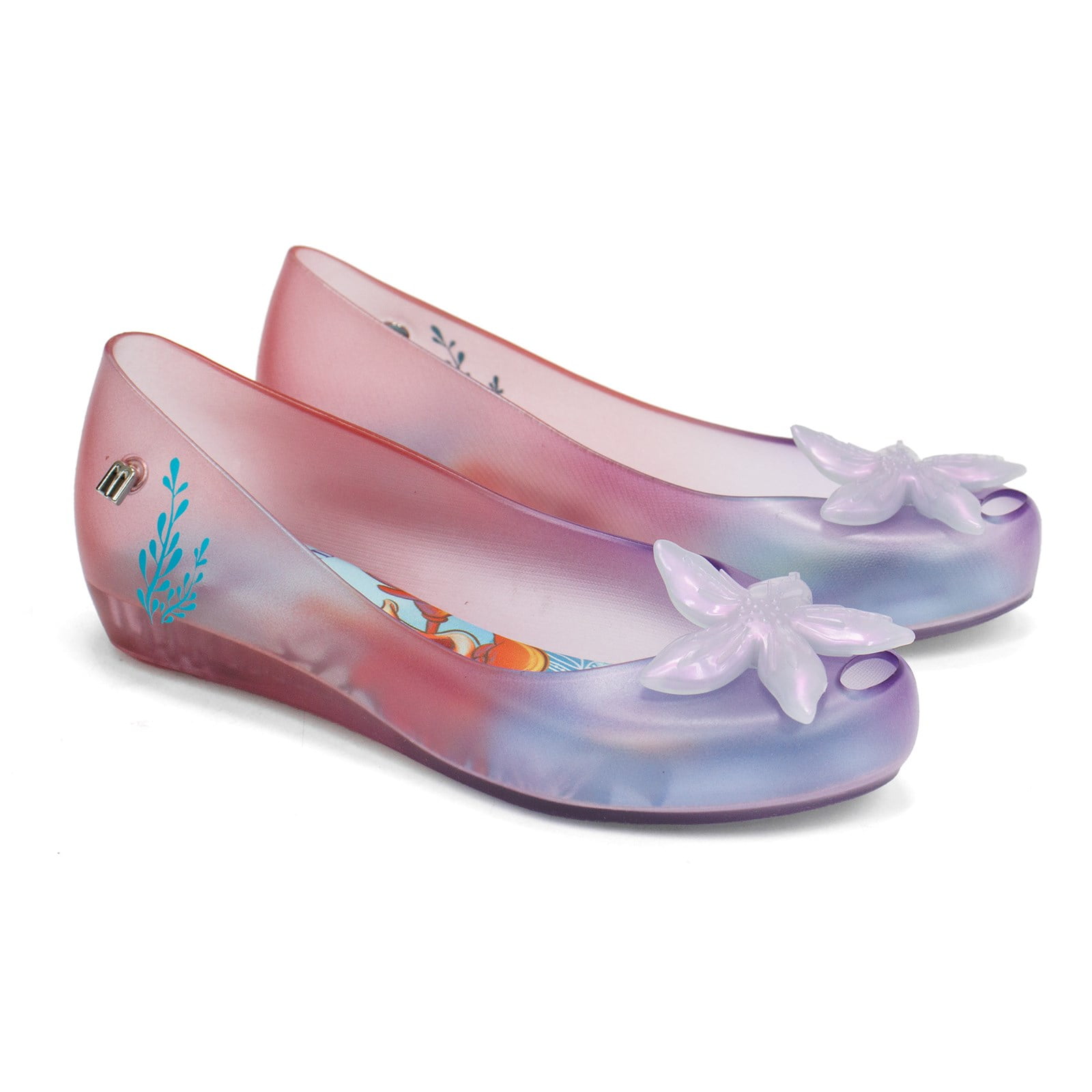 Mini Melissa Girls Ultragirl + Little Mermaid Flats, Clear \ Purple,1 M ...