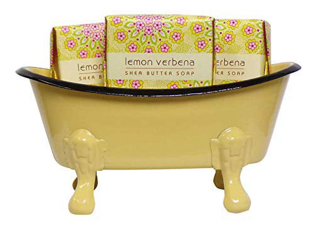 Mini Metal Bathtub Gift Set with 3 Shea Butter Moisturizing Soaps ...