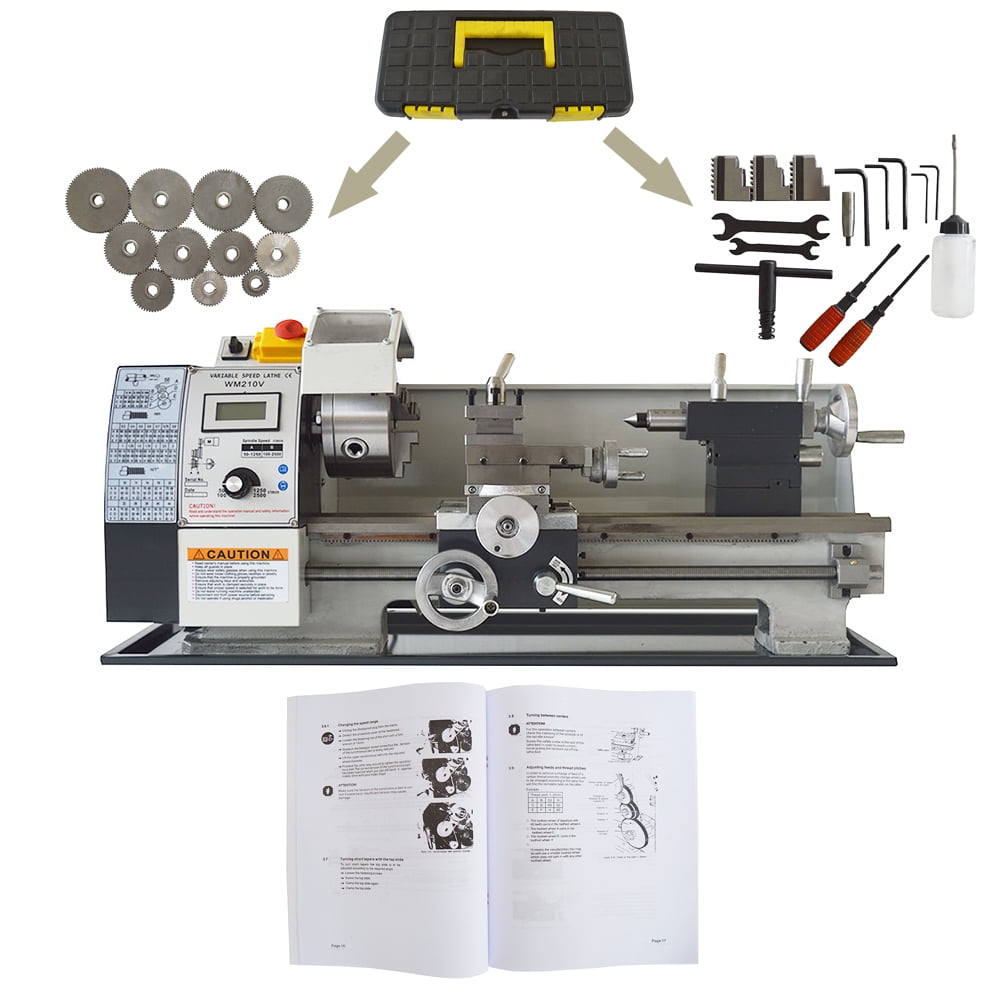 Mini Metal Bench Lathe Variable Speed Precision Inch Instrument Machine ...