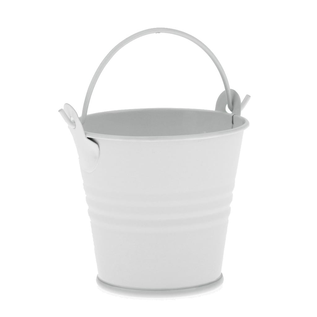 Mini Metal Bucket Pails Flower Planter Wedding Party Favor White ...