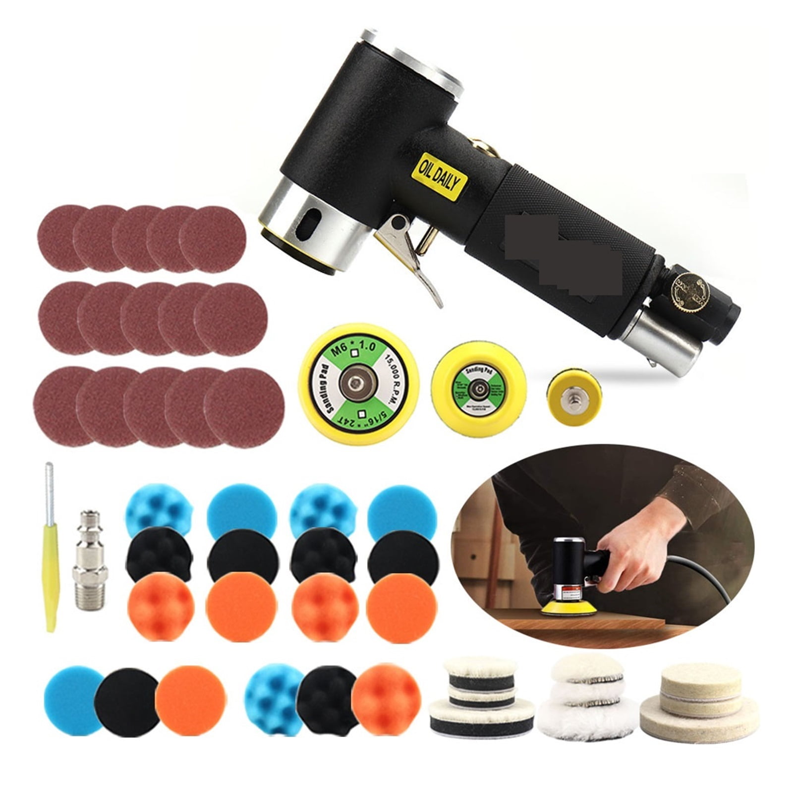 Mini Metal Burnishing Machine Orbital 1inch 2inch 3inch Air Sander ...