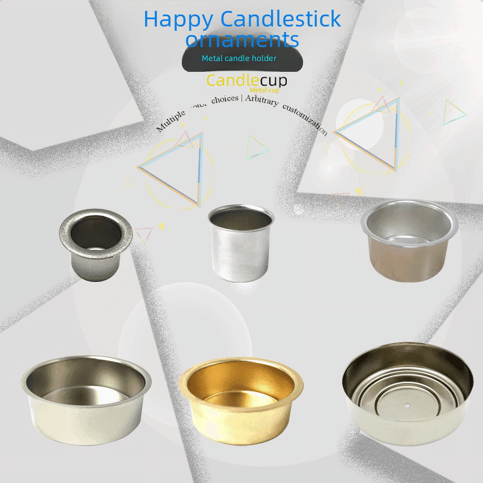 Mini Metal Candle Inserts Candlestick Holder Cup 2 Size Aluminum Metal ...