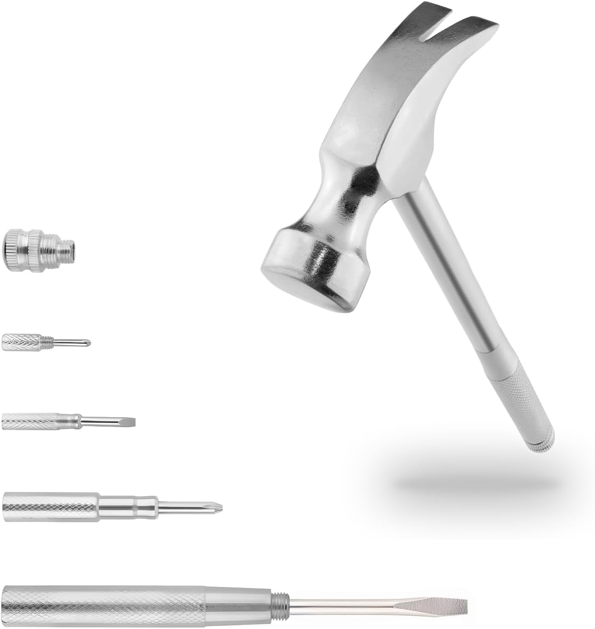 Mini Metal Hammer 6 in 1 with Slotted/Flat Head Phillips Screwdriver ...