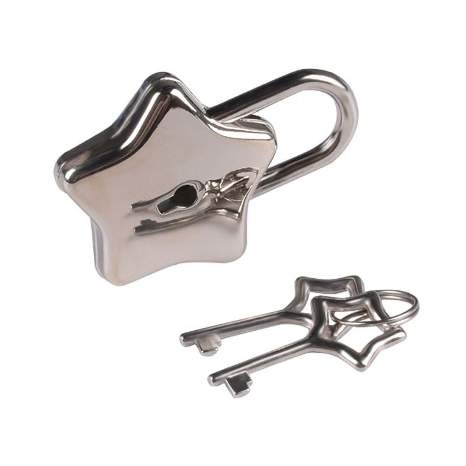 Mini Metal Padlock with Key - Small Star Shaped Lock for Jewelry ...