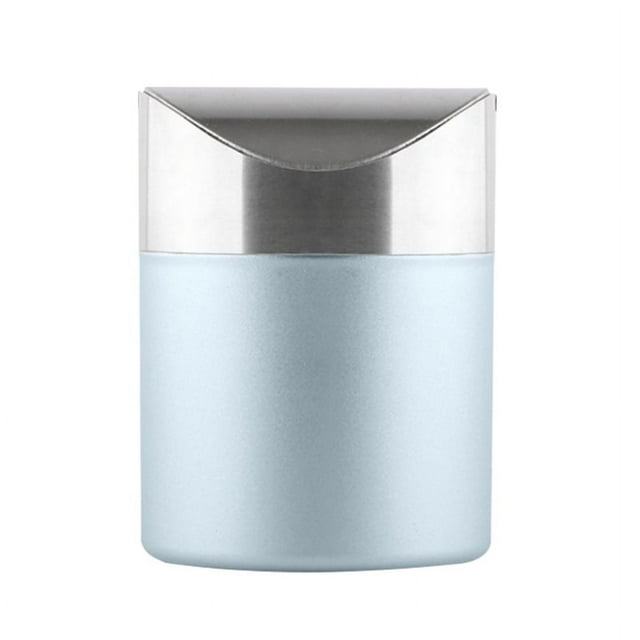 Mini Metal Trash Can Tabletop Dustbin Reusable Rubbish Bin for Home ...