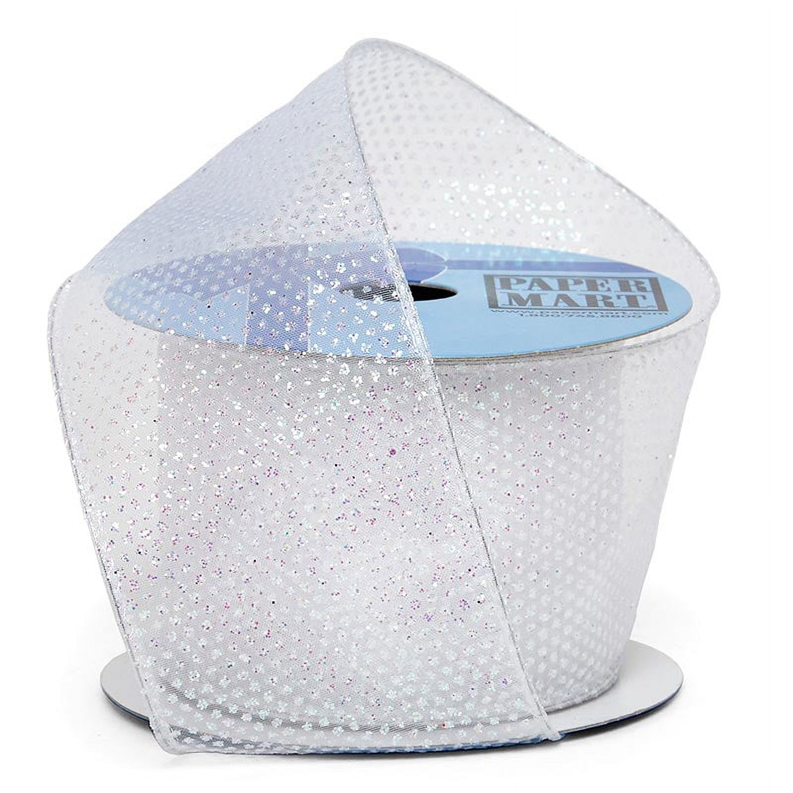 Mini/Micro Metallic Dots On Wired Ribbon, 2 1/2" X 10 Yards, Iridescent ...