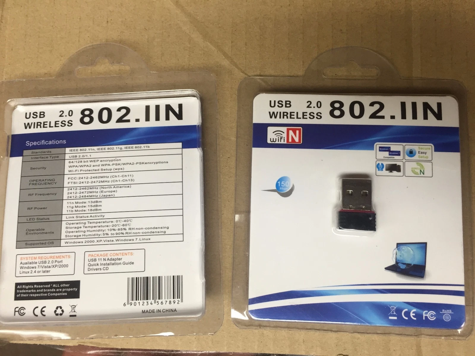 Mini / Micro Wireless N 150Mbps Usb Wifi Adapter Lan Network Adapter ...