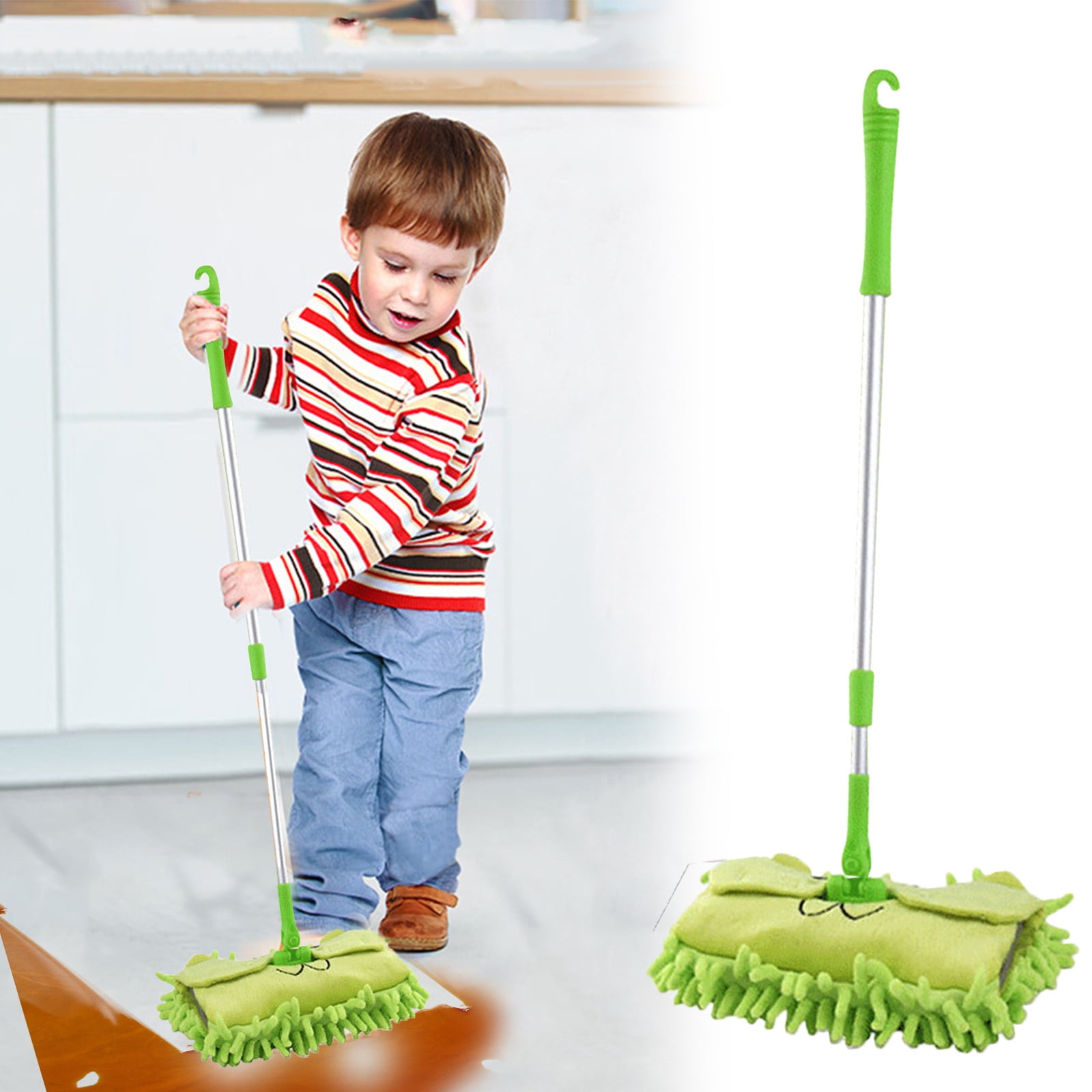 Mini Microfiber Flat Mop for Children - Detachable,360 Degree Rotation ...