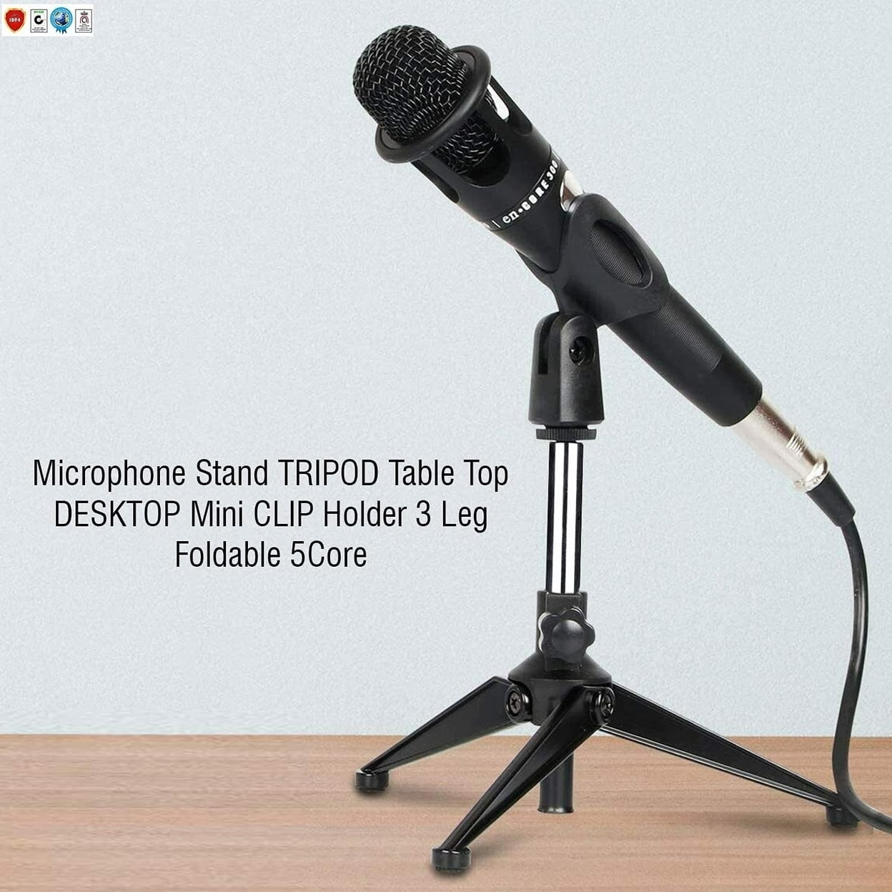 Mini Microphone Stand Tripod Universal Adjustable Desk Microphone Stand ...