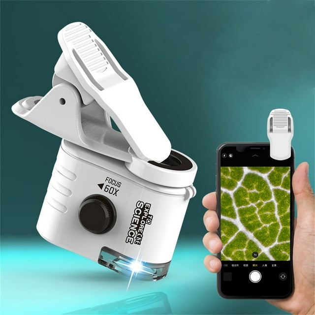 Mini Microscope, 60X Zoom Magnifier, LED Illumination + Currency ...