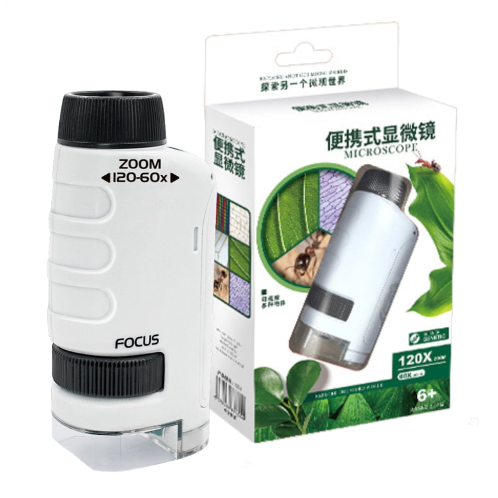 Mini Microscope For Kids, Microscope For Child, LED Lighted Pocket ...