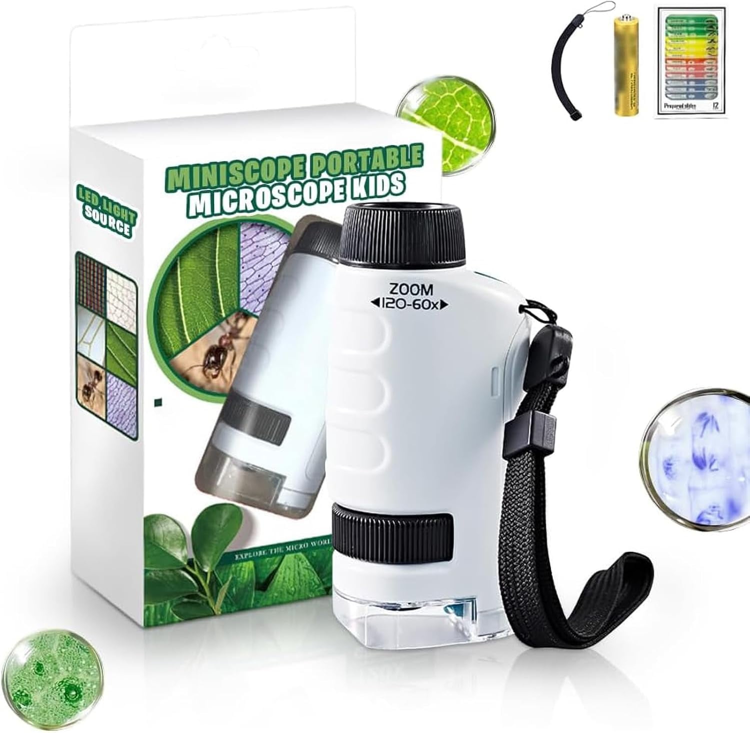 Mini Microscope Portable, 2024 Newest Pocket Microscope Portable Set ...