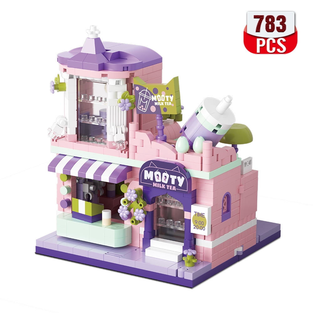 Mini Milk Tea Shop Building Kit, Micro Building Blocks City Streetscape ...