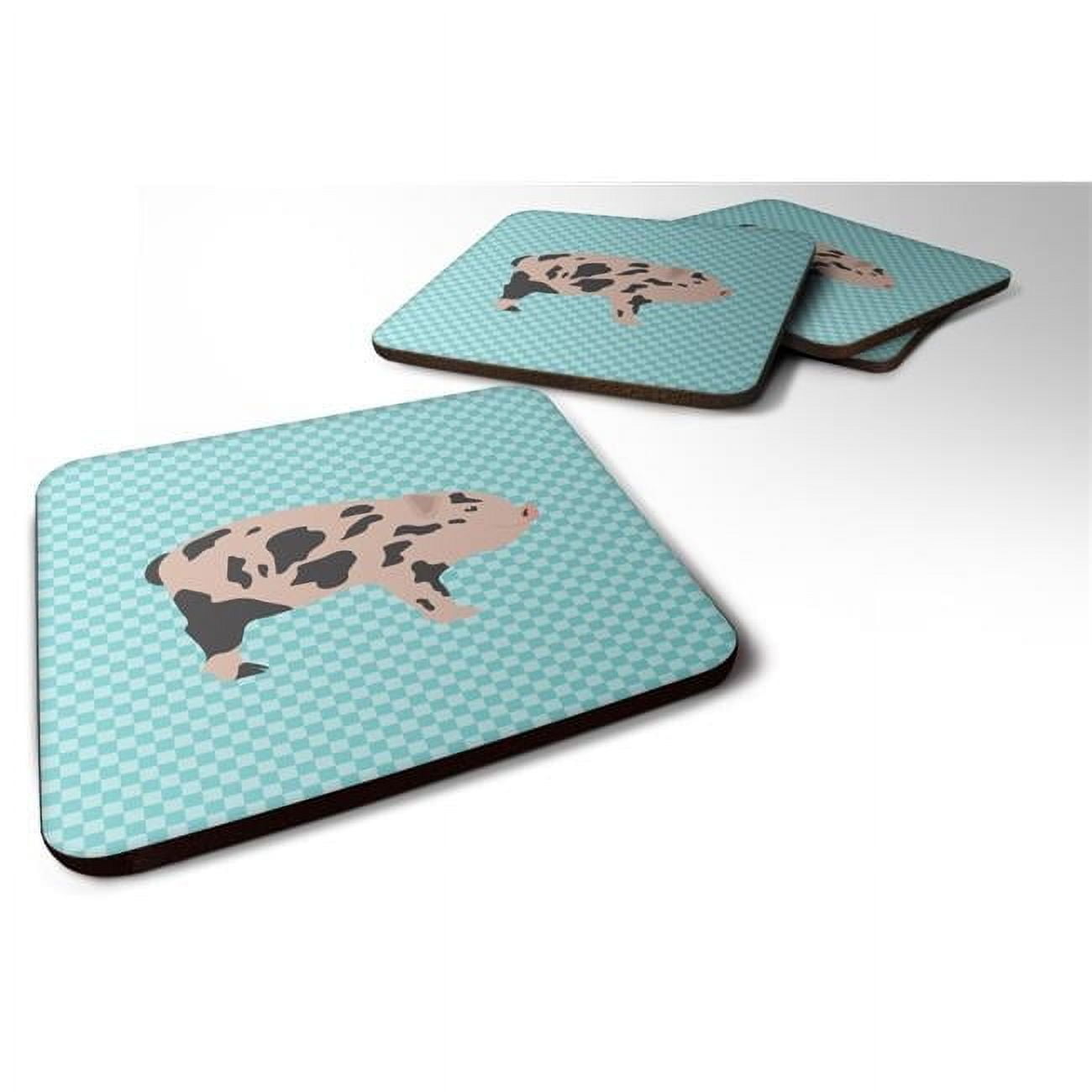 Mini Miniature Pig Blue Check Foam Coaster, Set of 4 - Walmart.com