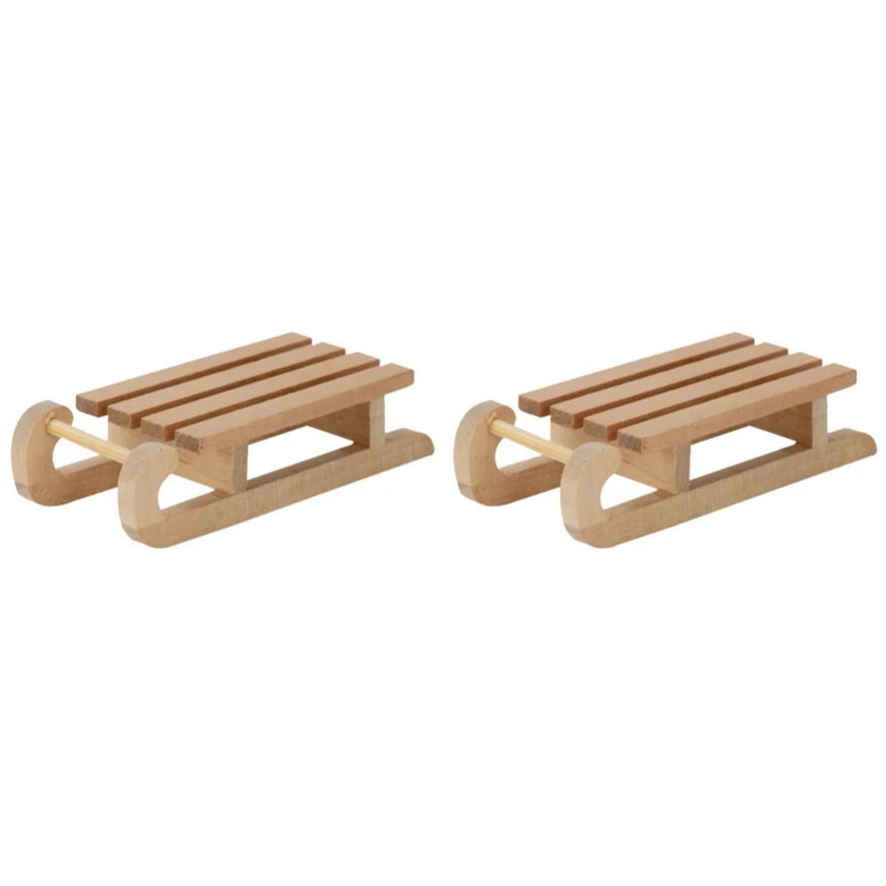 Mini Model Sledge Handmade Wooden Sleigh Desktop Craft Home Decor ...