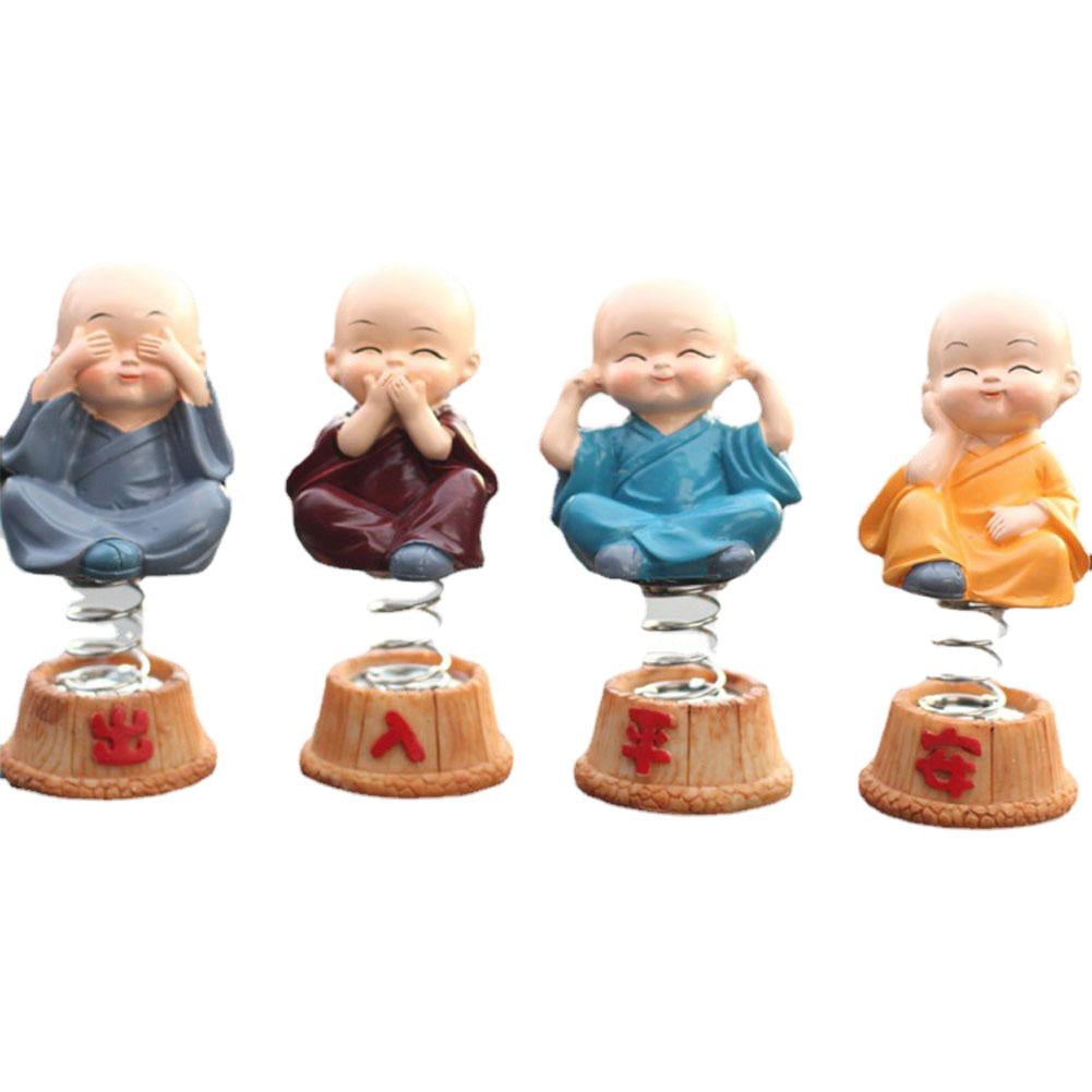 Mini Monk Figurines Buddha Statue Resin Colorful Miniatures Desk Ni D ...
