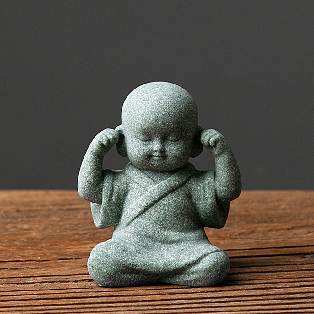 Mini Monk Statue Ornaments Table Art Home Room Decoration Gift for ...