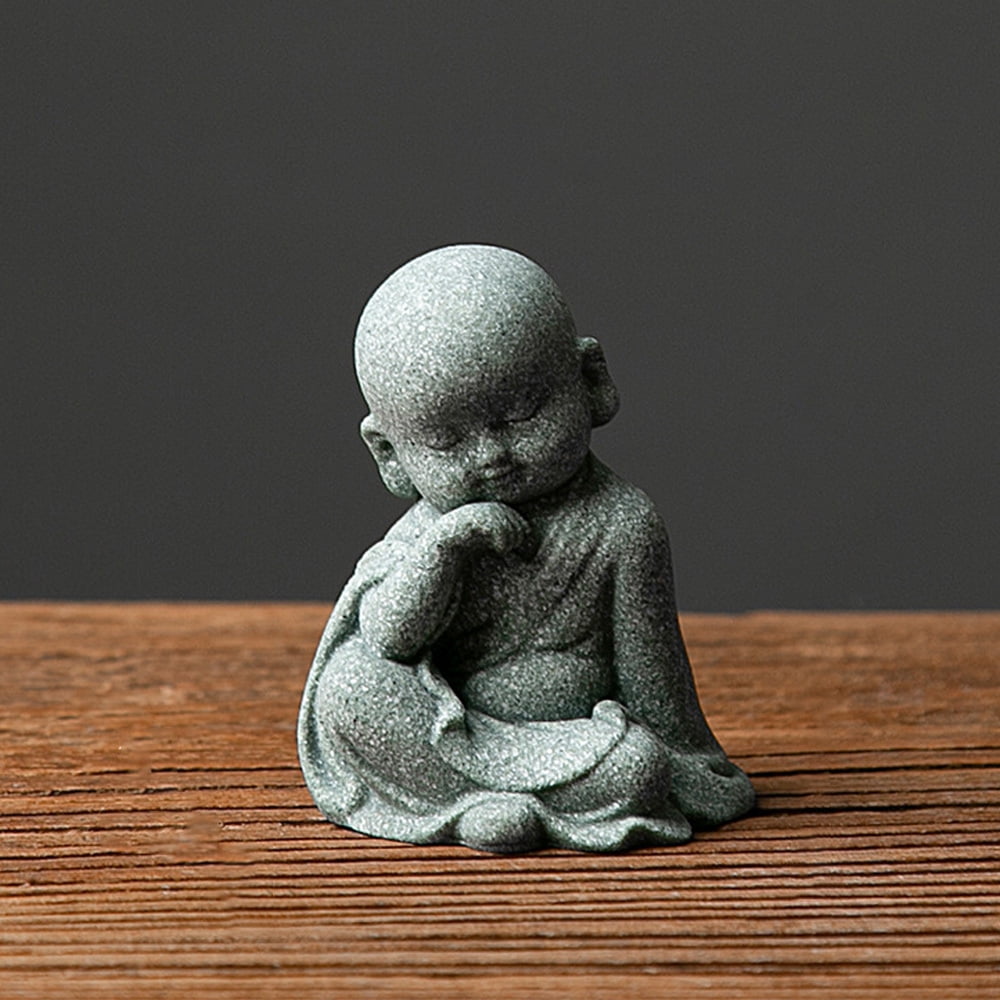 Mini Monk Statue Ornaments Table Art Home Room Decoration Gift for ...
