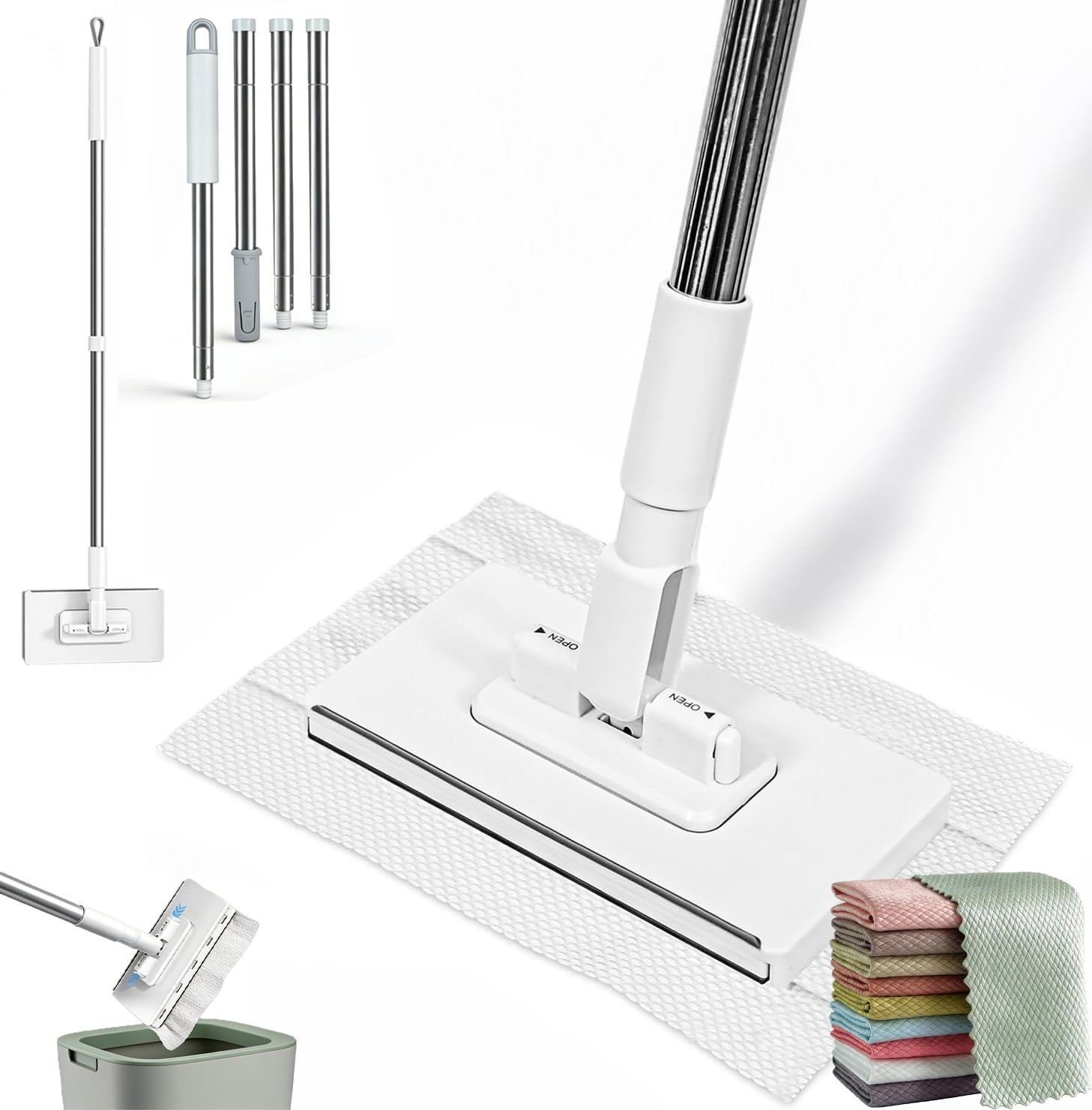 Mini Mop, Automatic Convenient Cloth Changing Mini Mops with Locking ...