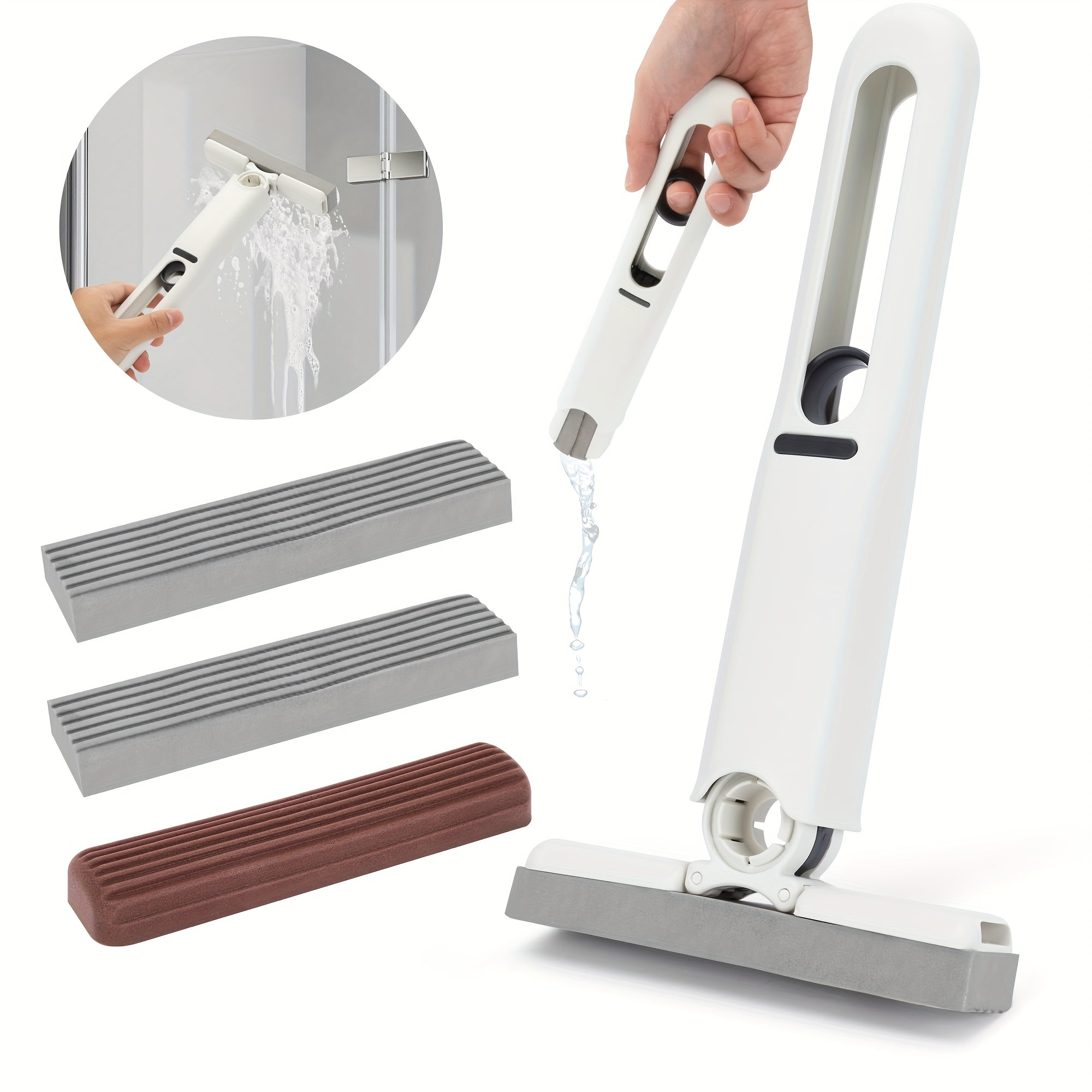 Mini Mop With 3 Heads, Rotatable And Easy To Use In Crevices, Cleaning ...