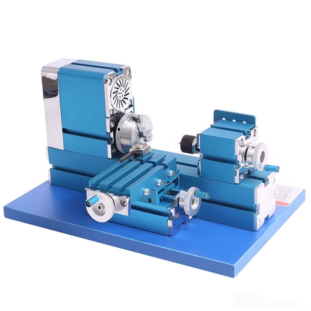 Mini Motorized Lathe Machine Metal Woodworking Hobby Teaching DIY Tool ...